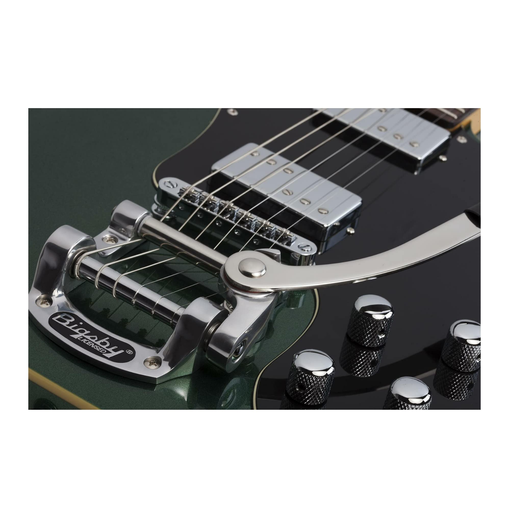 Schecter PT Fastback II 6-String B Electric Guitar (Right Handed, Dark Emerald Green) Bundle with Hard Shell Carrying Case (2 Items)