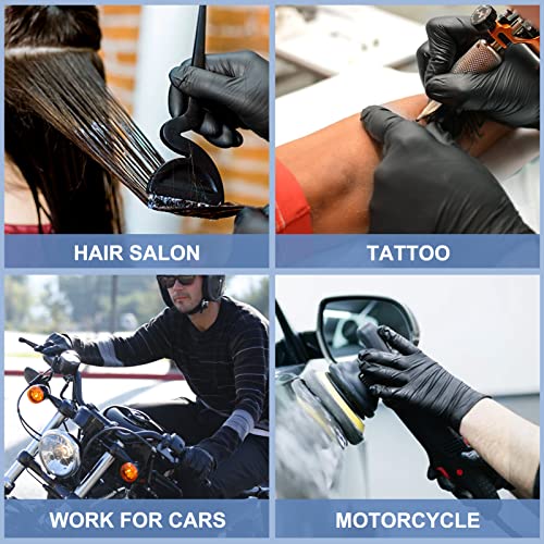 Vaingarb Black Nitrile Gloves Disposable Latex Free,Powder-Free,Medical Exam Gloves 100 Count Medium 5 Mil for Industry Working,House Cleaning,Food Prep