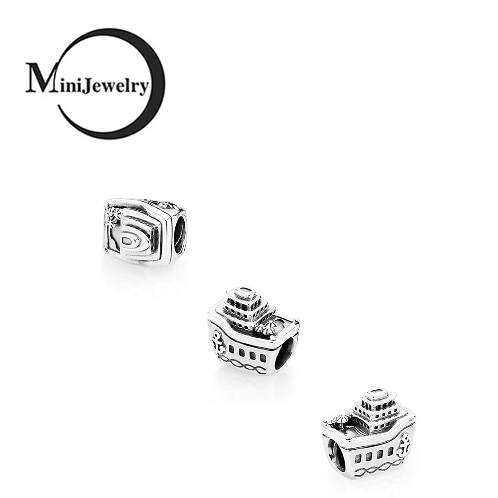 MiniJewelry Cruise Ship Charm for Bracelets Holiday Vacation Travel Charm Sterling Silver