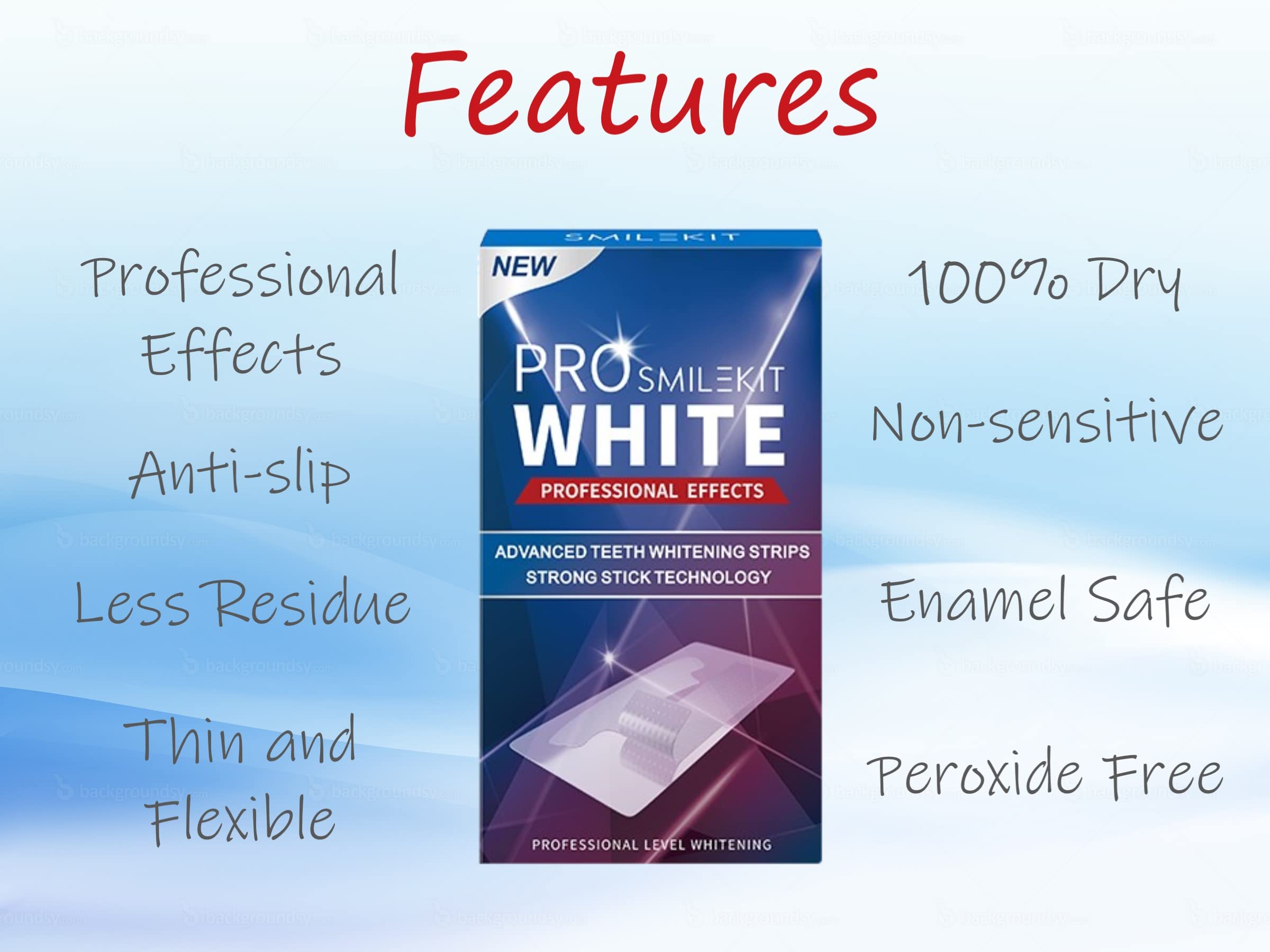 Teeth Whitening Strips | Smile Whitener Kit | Pro White | 7 Treatments | Tooth Stain Remover Professional Effects 30 min Express Whiter , Enamel Safe