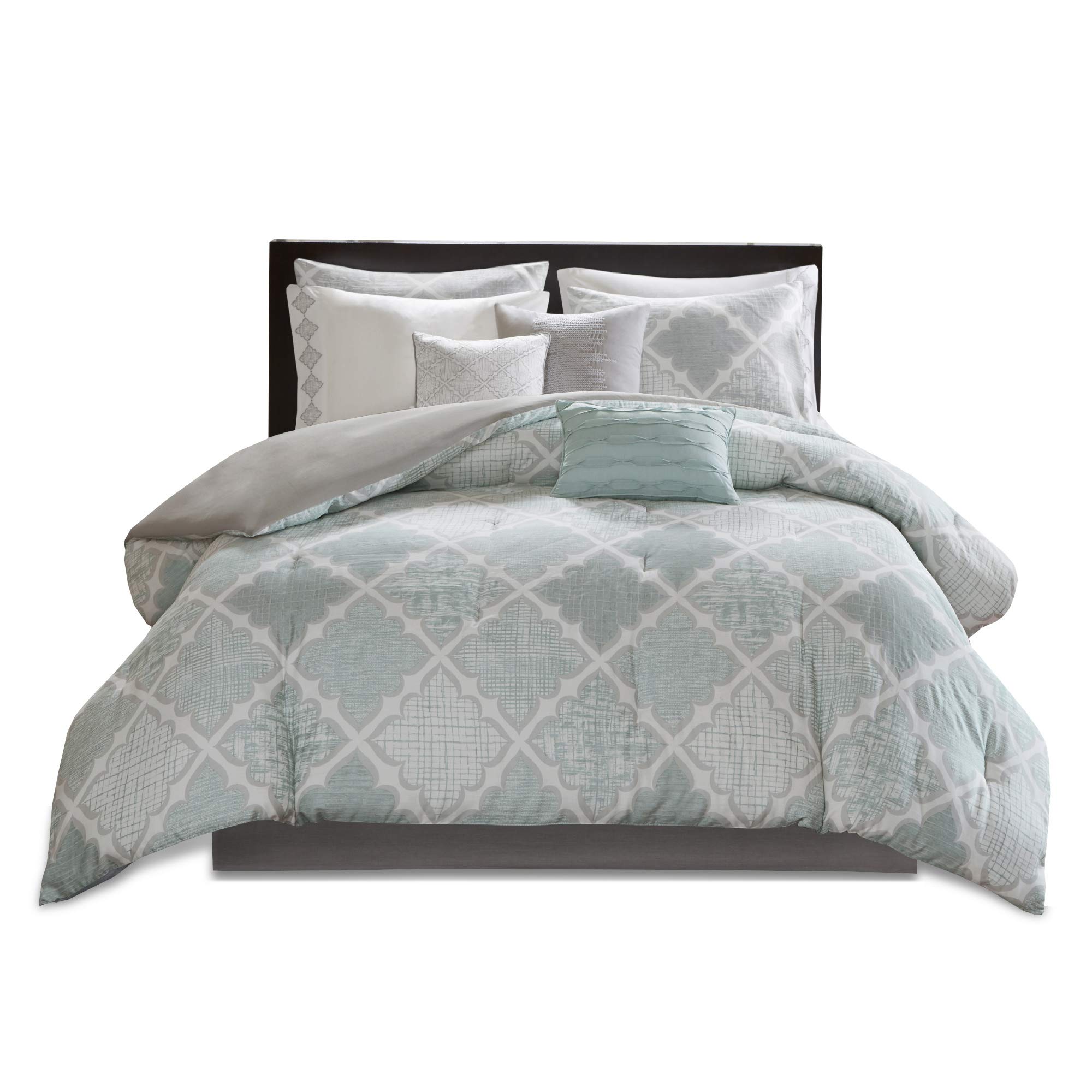 Madison Park Cadence Comforter Set, Queen (90 in x 90 in), Aqua