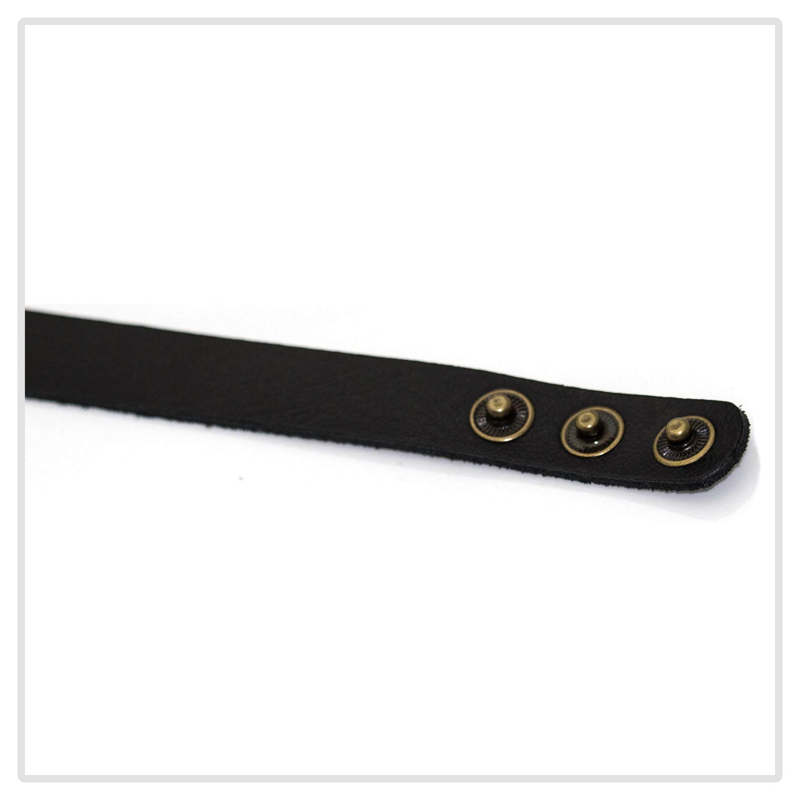 Mgutillart Punk Vintage Alloy Buckle Wristband Leather Cuff Bracelet(Black)