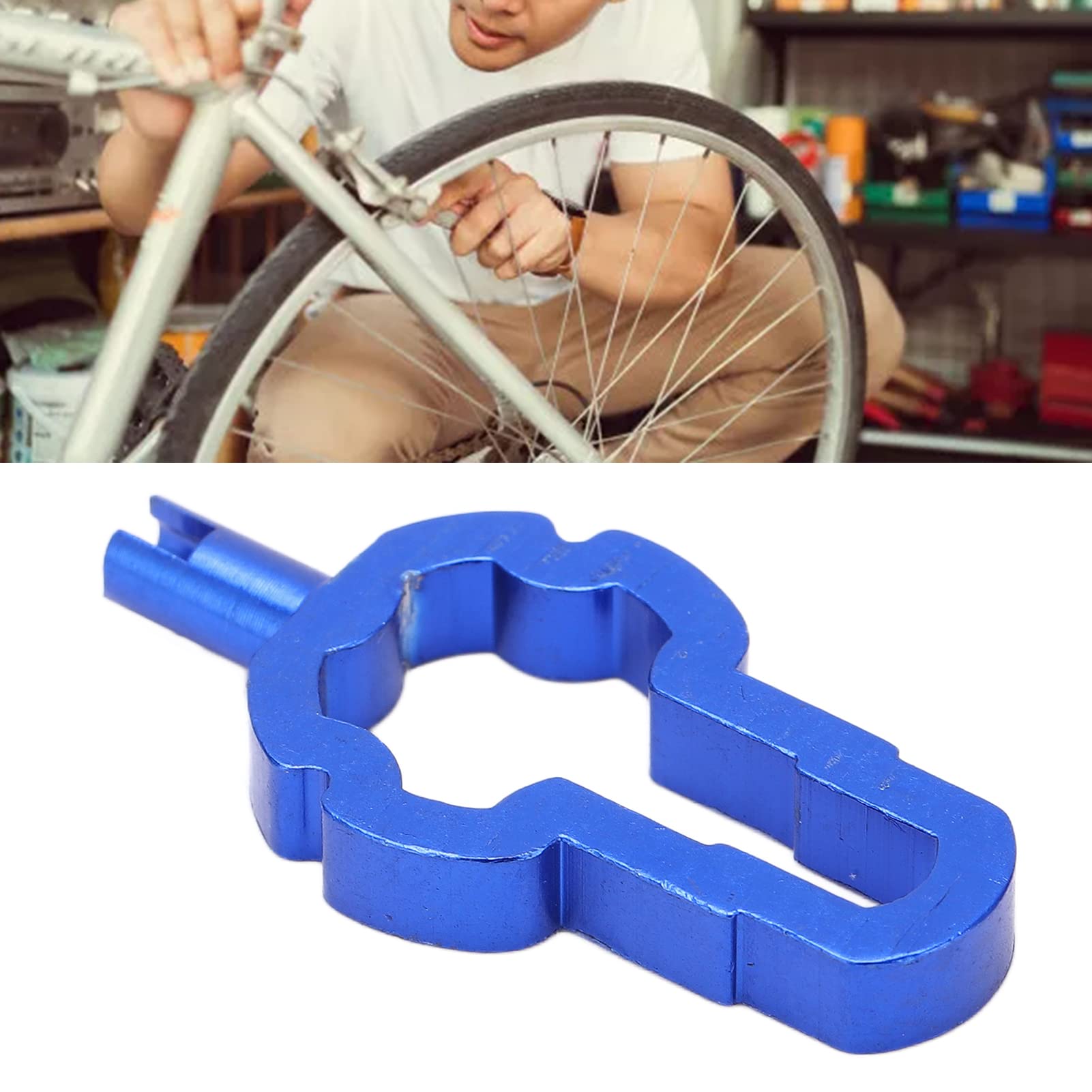 Schrader Presta Valve Core Wrench, Multifunctional Aluminum Alloy Bicycle Valve Tool Hollow Lightweight for Mountain Road Bike