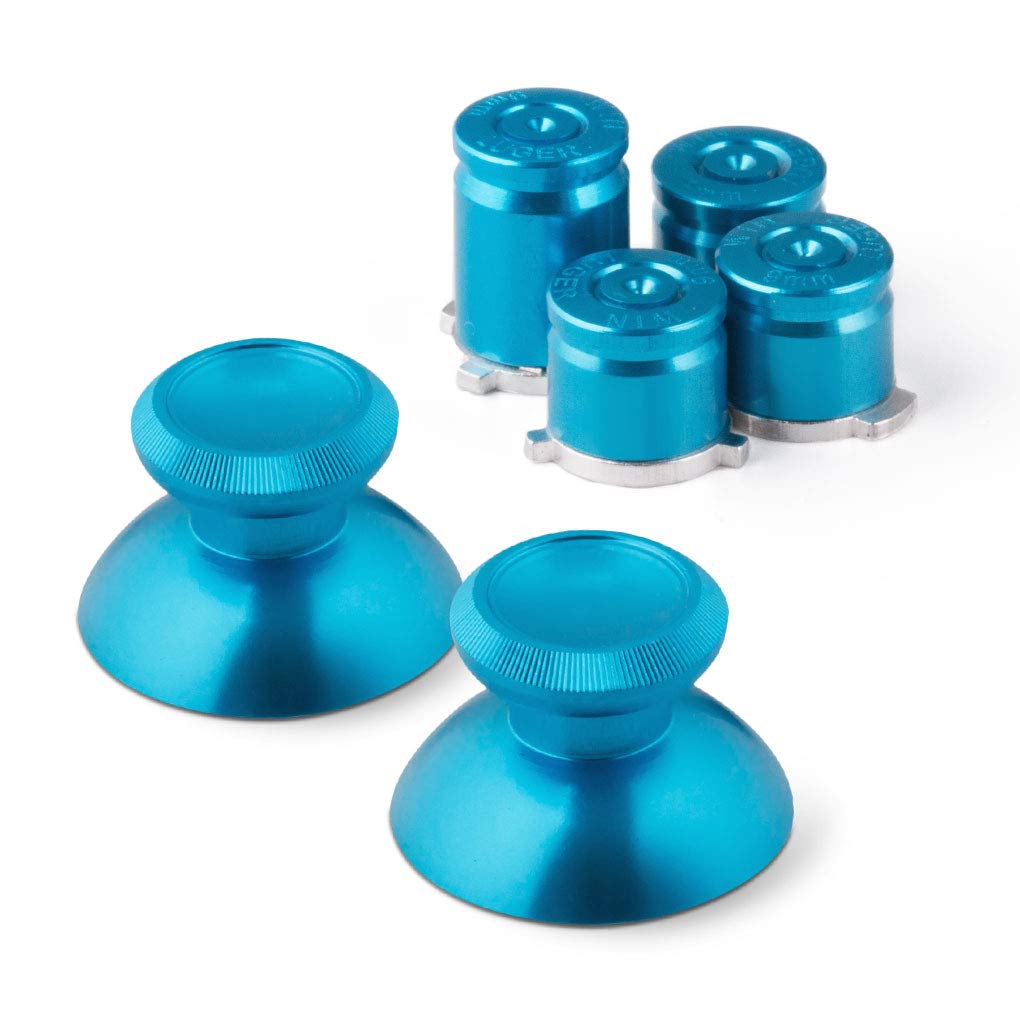 Metal Thumbsticks Joysticks for Xbox One, Aluminum Alloy ABXY Bullet Buttons Analog Grip Replacement Parts for Xbox One, for Xbox One S/X/Series X Controllers with Installation Tools(Blue)