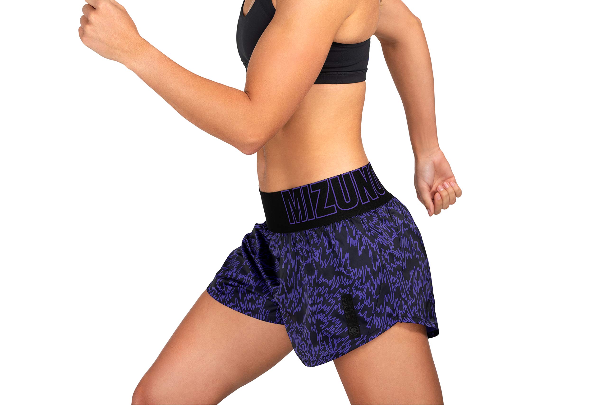Mizuno Women's Gym Shorts by x Ronda Rousey, Judoka Short, Martial Arts Athletic Shorts, Black, Large