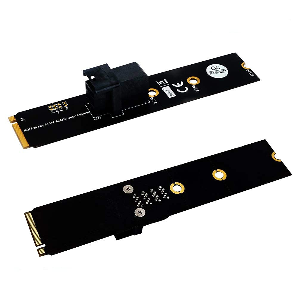 M.2 Module with Mini-SAS HD (SFF-8643) 36-Pin Connector for U.2 (SFF-8639) NVMe SSD (Upward miniSAS) - Support Intel 750 2.5-inch U.2 SFF SSD