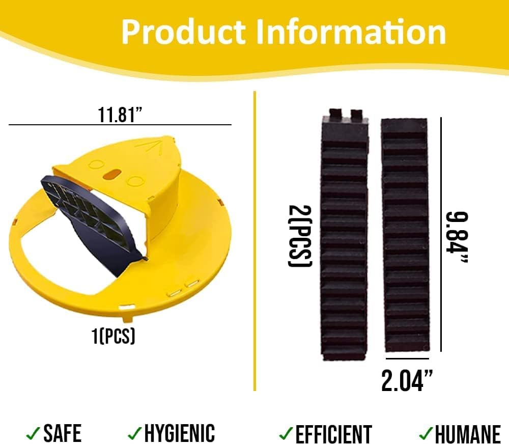 Mouse Trap - Humane Mouse Trap - Bucket Mouse Traps - 5 Gallon Bucket Compatible Trap with Multi Purpose - Flip and Slide Bucket Lid Mouse Trap - Multi Catch and Auto Reset Mouse Trap - Rat (2PCS)