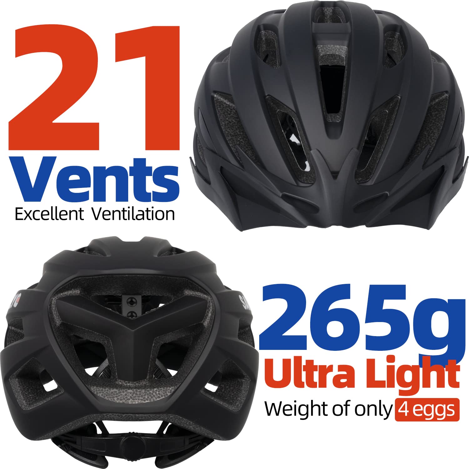 SAMLYC Mountain Bike Helmet MTB Bicycle Cycling Helmets with Adjustable and Detachable Visor for Adult Women Men Dark Black