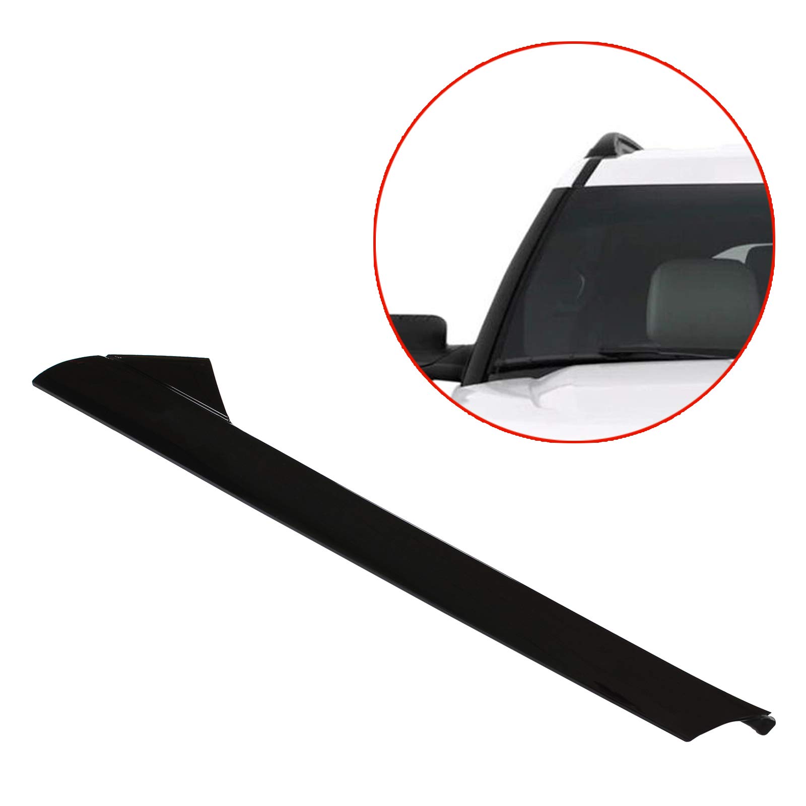 NewYall Right Glossy Black Windshield Outer Trim Pillar Molding