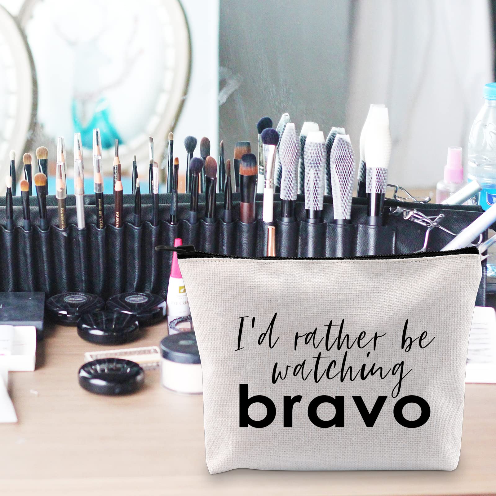 POFULL Bravo TV Show Inspired Gift I'd Rather Be Watching Bravo Travel Bag for Mom Sister (watching bravo bag)