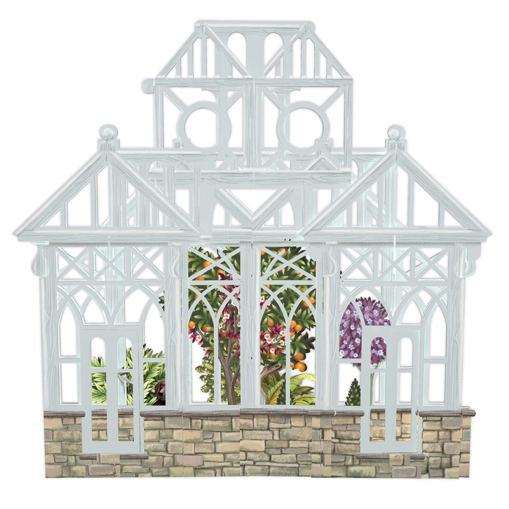 METERO Paper D'Art The Glasshouse Happy Birthday 3D Pop-Up Greetings Card with Large Message Tag