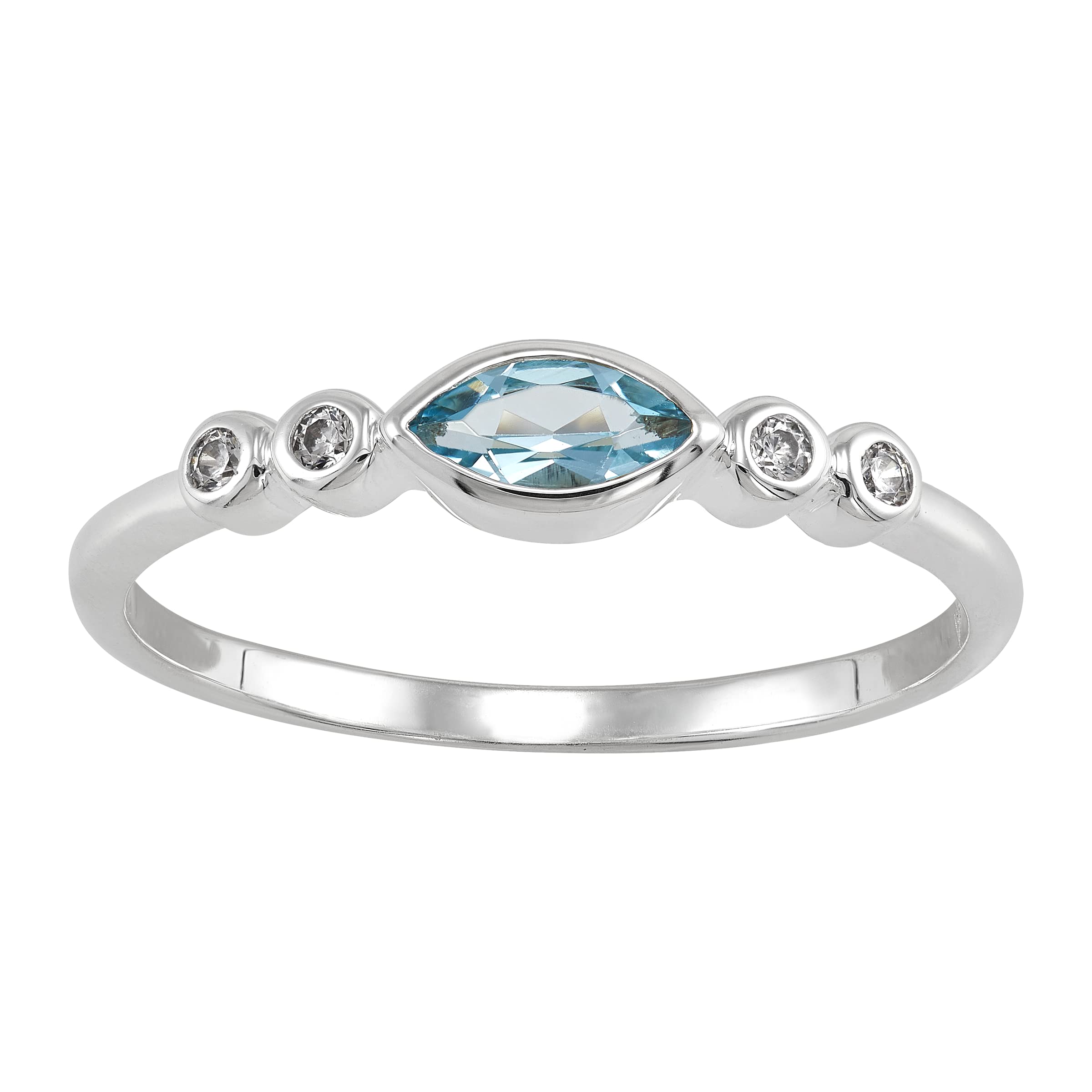 Silpada 'Blue Whisper' Topaz and Cubic Zirconia Ring in Sterling Silver, Size 7, Size 7