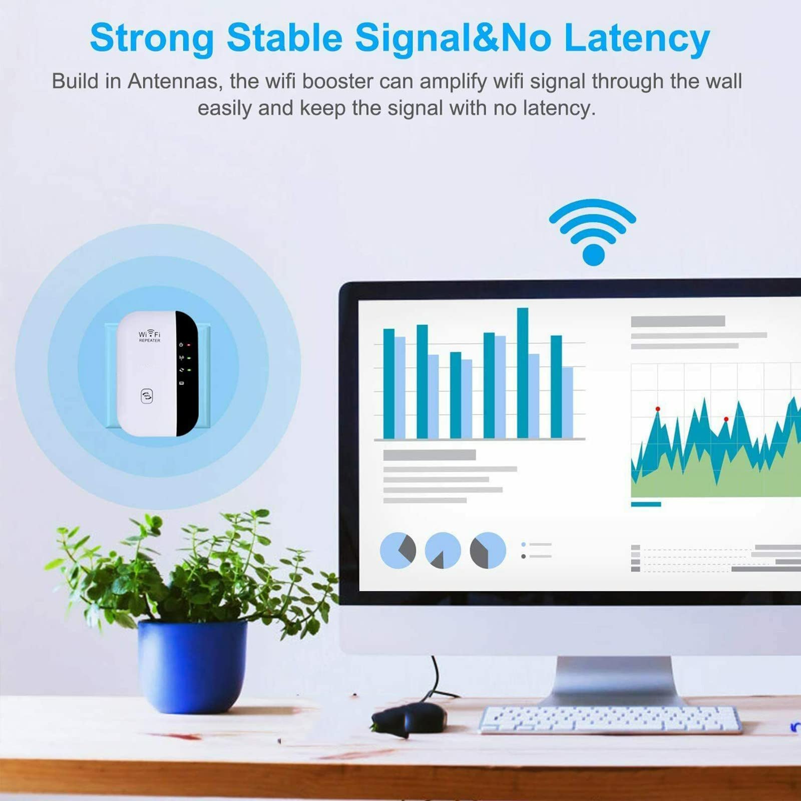 WiFi Extender, 2022 WiFi Extenders Signal Booster for Home Office Outdoor, Wireless Internet Repeater Up to 3000sq.ft, Portable WiFi Range Extender, Long Range Amplifier with Alexa