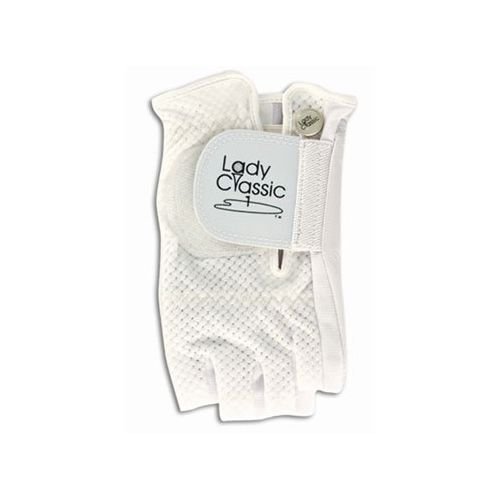 Lady Classic Cabretta 1/2 Finger Golf Glove Black XLarge LH