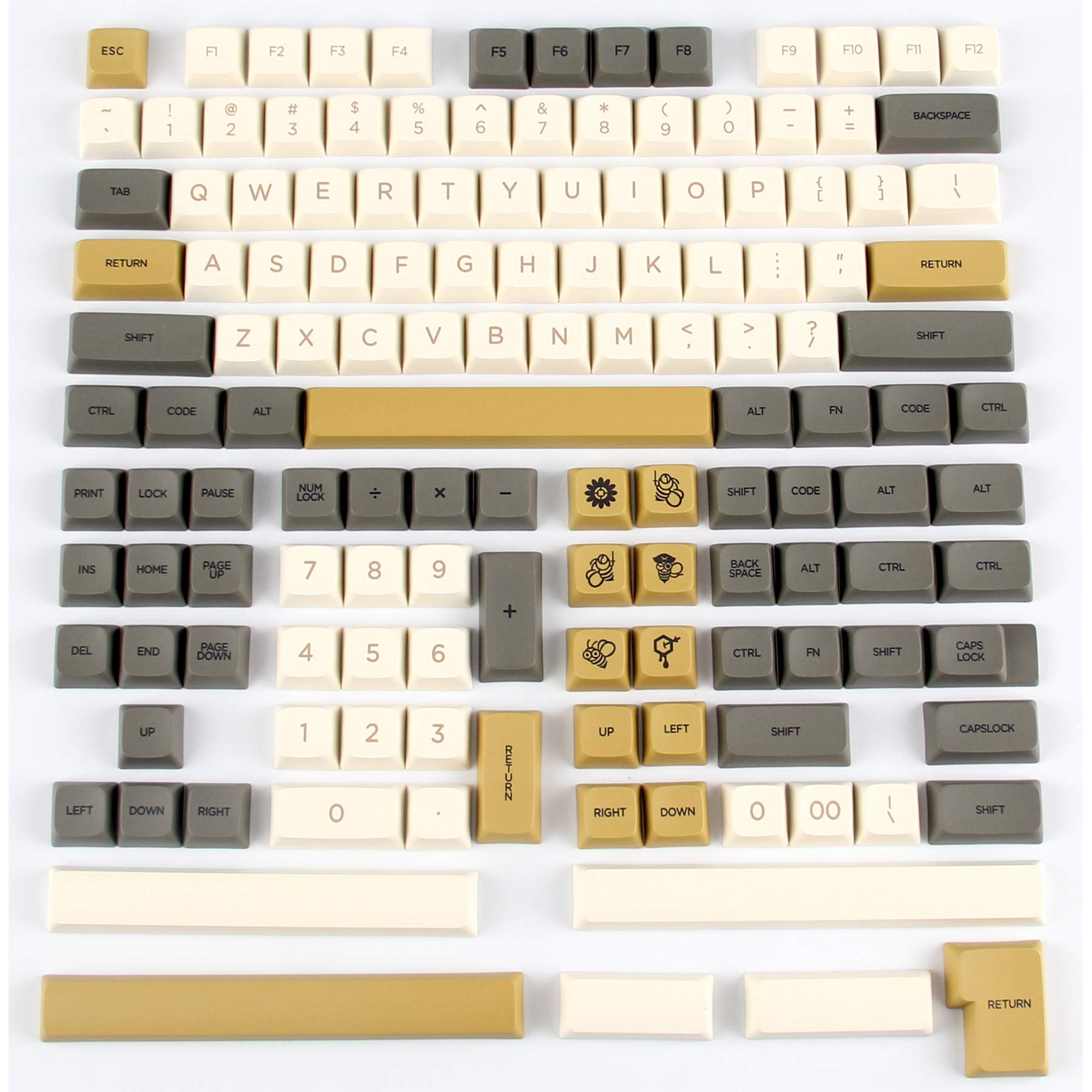 PBT XDA Profile 138 Keys Keycaps Dye Sublimation ANSI & ISO Layout Glitter Theme Keycaps for Mechanical Gaming Keyboard Cherry MX Switches (MelGeek)