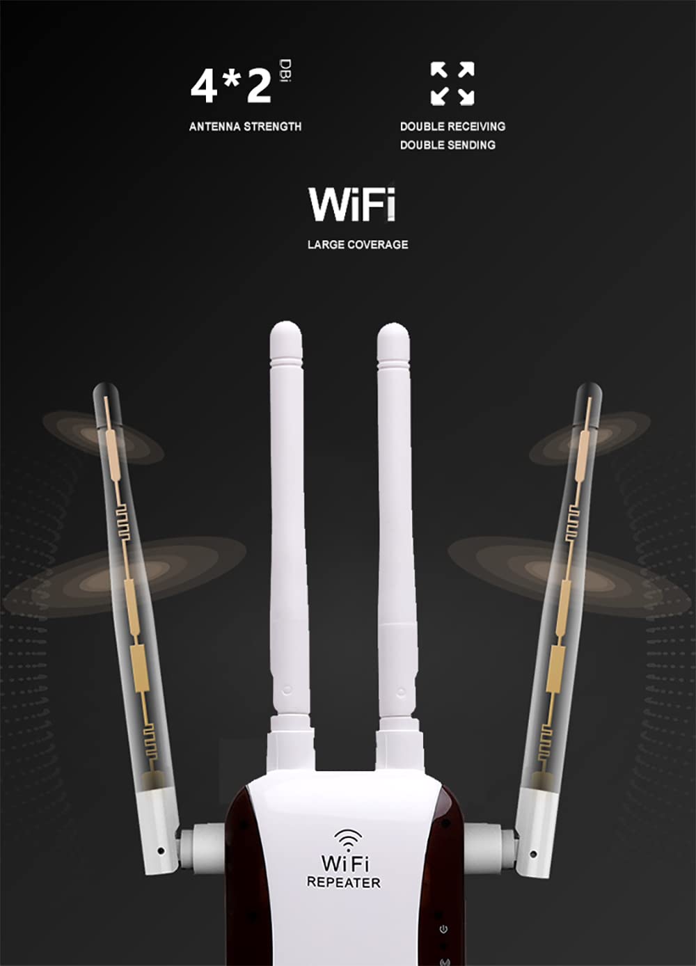 WiFi Extender,WiFi Extender Signal Booster for Home,Covers Up to 4000 Sq.ft and 32 Devices WiFi Range Extender,nternet Repeater, Long Range Amplifier with Ethernet Port,Access Point,Alexa Compatible