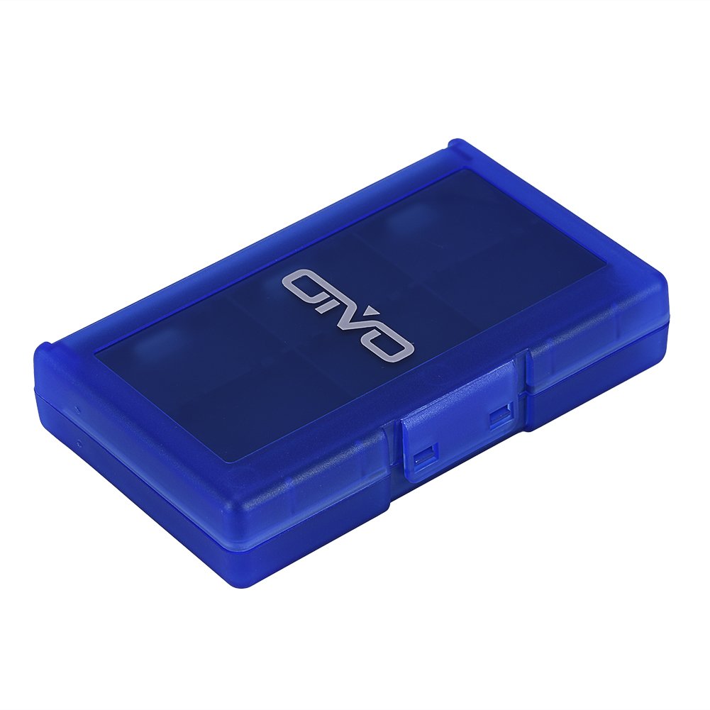 Switch Game Case,24-in-1 TF Card Box, Game Memory Case Holder Carrying Storage for Switch Protective Blue Cases Cards and from (Blue) [video game]