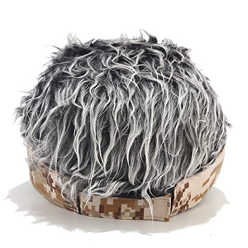 Leo's Novelty Hair Visor Cap Sun Visor Hat with Wig Spiked Hairs Adjustable Fashion Baseball Golf Cap for Men & Women (Style 1) Green, One Size