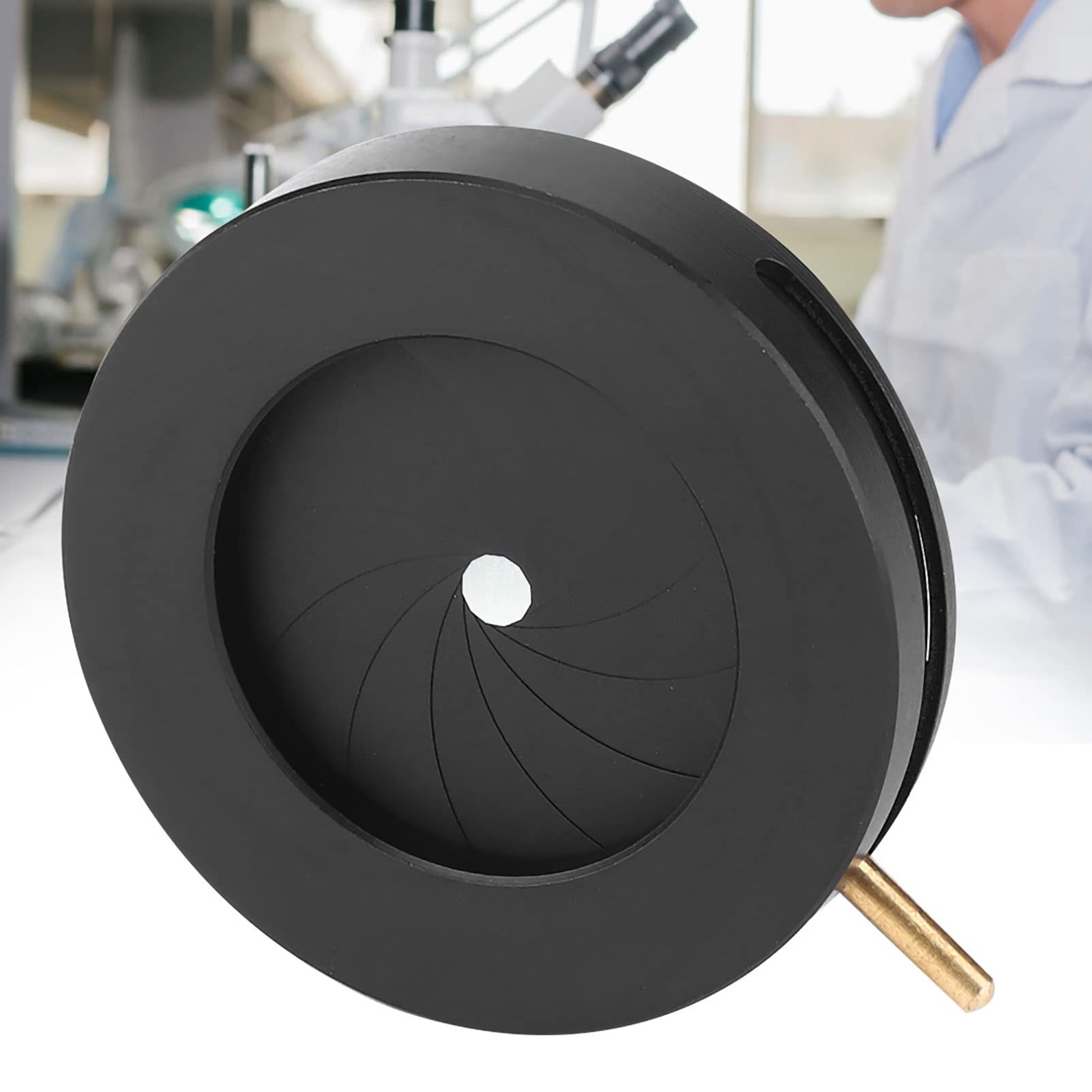 Watris Veiyi Microscope Iris Adapter, Adjustable Iris Aperture Diaphragm, Lens Optical Diaphragm, Microscope Aperture, Microscope Accessories for Laboratory(SK23)