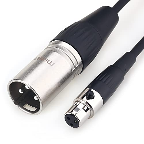 MIATIN Mini-XLR Female to XLR Male Microphone Patch Cables for BMPCC 4k Pocket 4K Cinema Camera 4k Video Assist 4K Blackmagic Mini XLR 3 Pin Pro Lapel Audio Replacement Cable 1.6Feet -2PCS