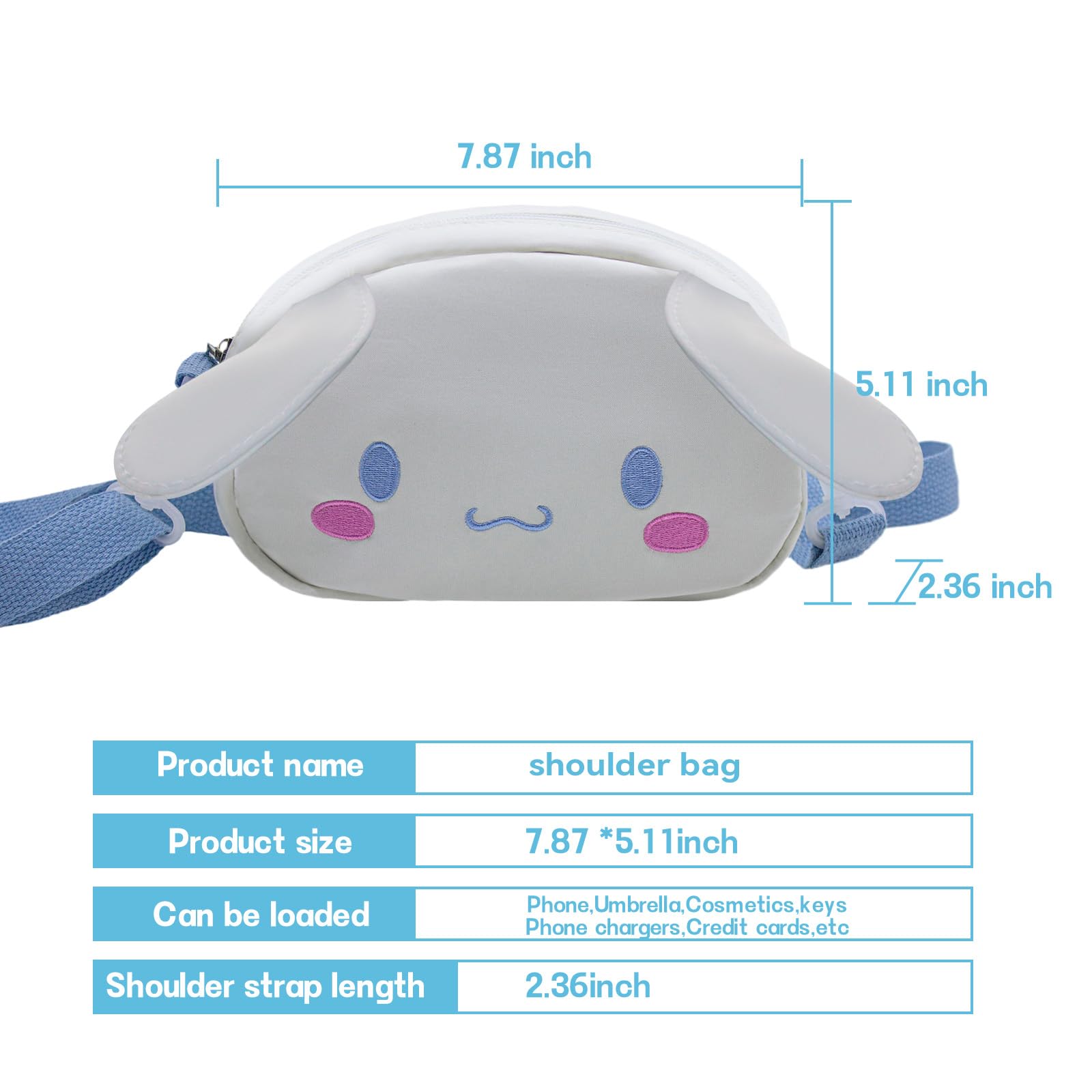 SYWHHA Kawaii Bag Cute Cartoon Wallet Anime Shoulder Bag Adjustable Shoulder Strap Girls Birthday Gifts