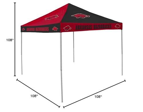 LOGO Brands NCAA Arkansas Razorbacks 9 x 9 Foot Pinwheel Tailgating Canopy, Red/White, One Size