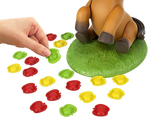 Mattel Games Spirit STACKIN’ Apples Kids Game, Treat-Stacking Challenge with Hungry Horse for 2 3 or 4 Players 5 Years Old & Up