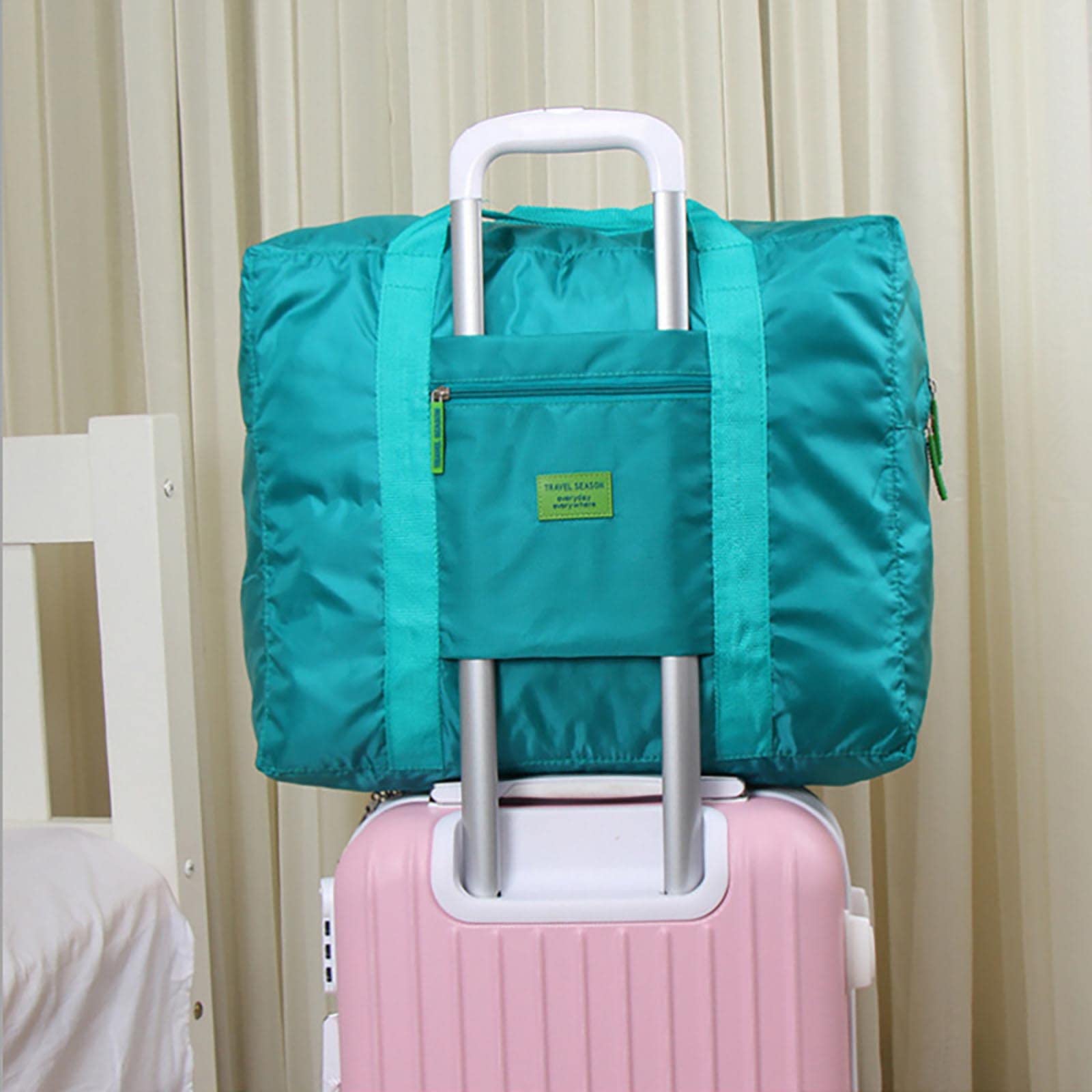 Travel Bags Large Capacity Expandable Folding Storage Bag Foldable Sports Handbag Overnight Bag with Rod Sleeves