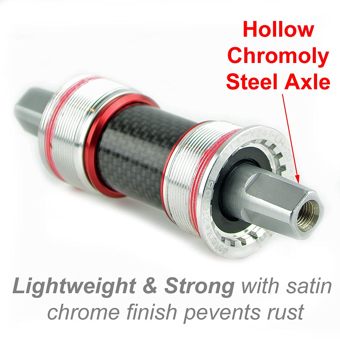 OMNI Racer Worlds LIGHTEST Cromoly Steel Ti Ceramic JIS Square Taper Bottom Bracket: English 68mm: Lengths: 103-127mm (English 68x122.5mm)