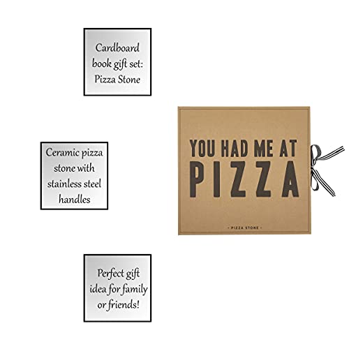 Santa Barbara Design Studio Gift Set Kitchen Essentials TableSugar Kraft Cardboard Book Gift Box, 13-inch, Pizza Stone