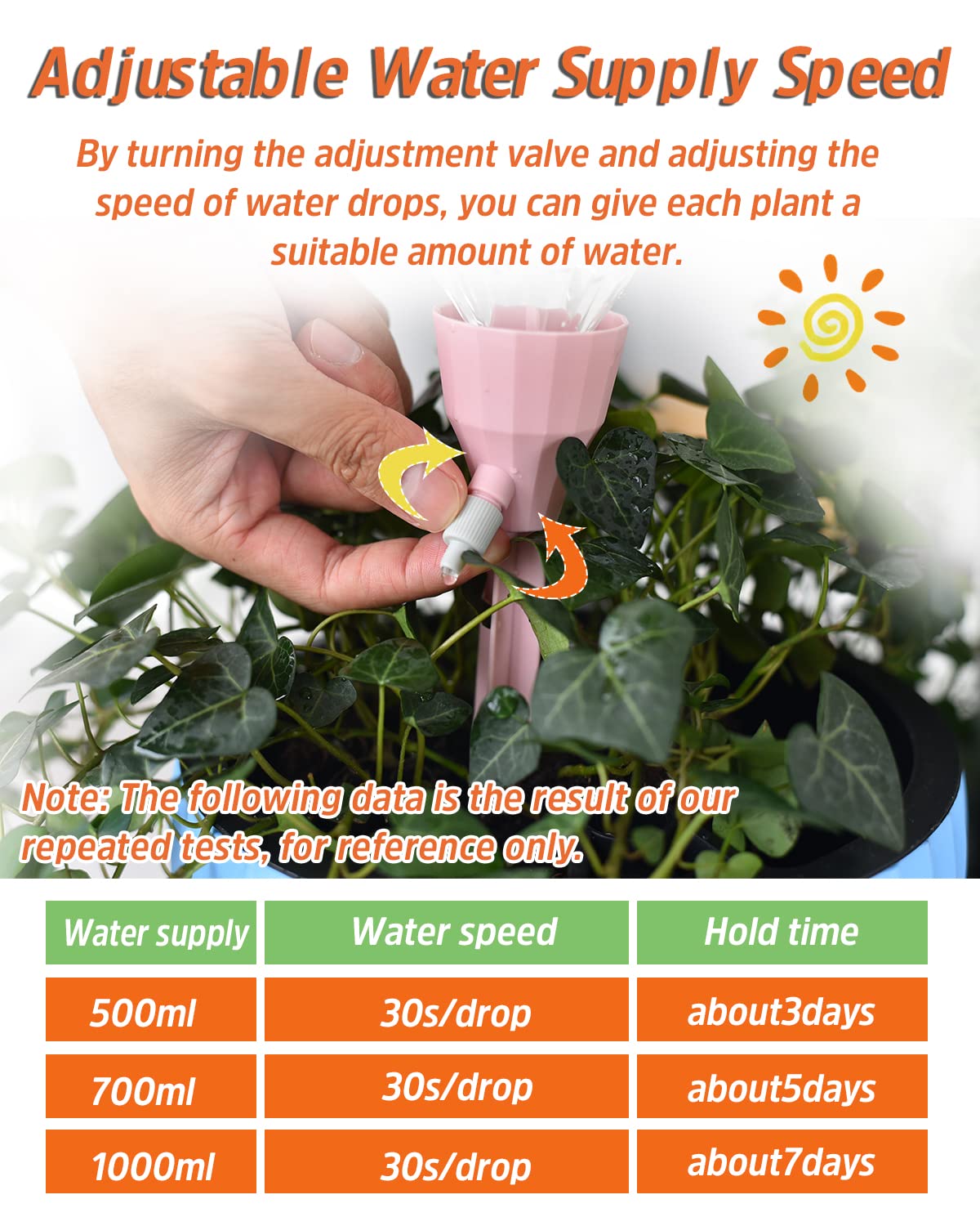 Visionkids Self Watering Spikes,6 Pack Plant Watering Devices,Automatic Irrigation Waterer Slow Release Control Valve Adjustable Water Volume Drip for Vacations Outdoor Indoor Potted Plant (6Pcs)