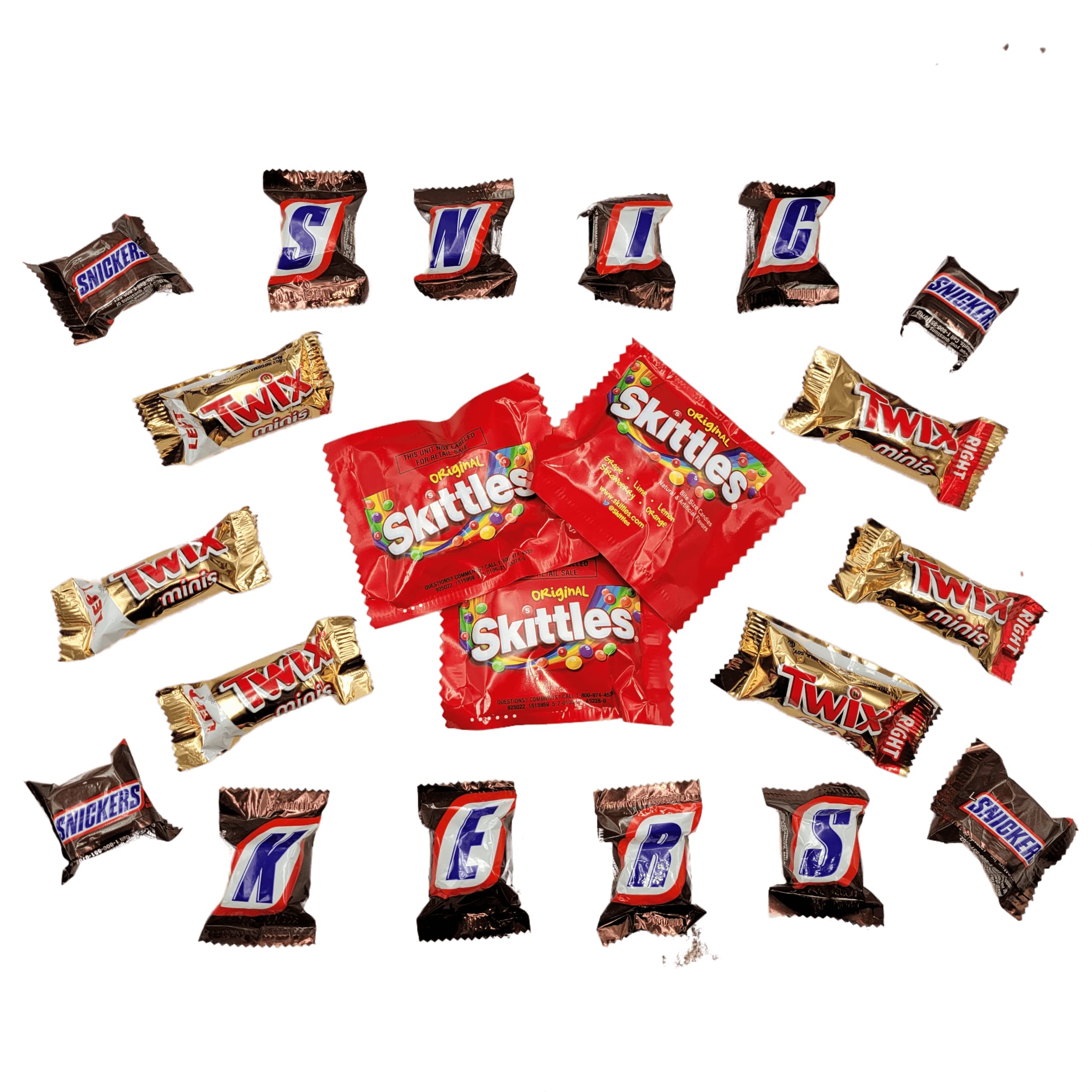 Mars Chocolate assorted candy variety pack, Snickers, Twix, Skittles & Starburst, Individually Wrapped β 2lbs. (85 Pieces)