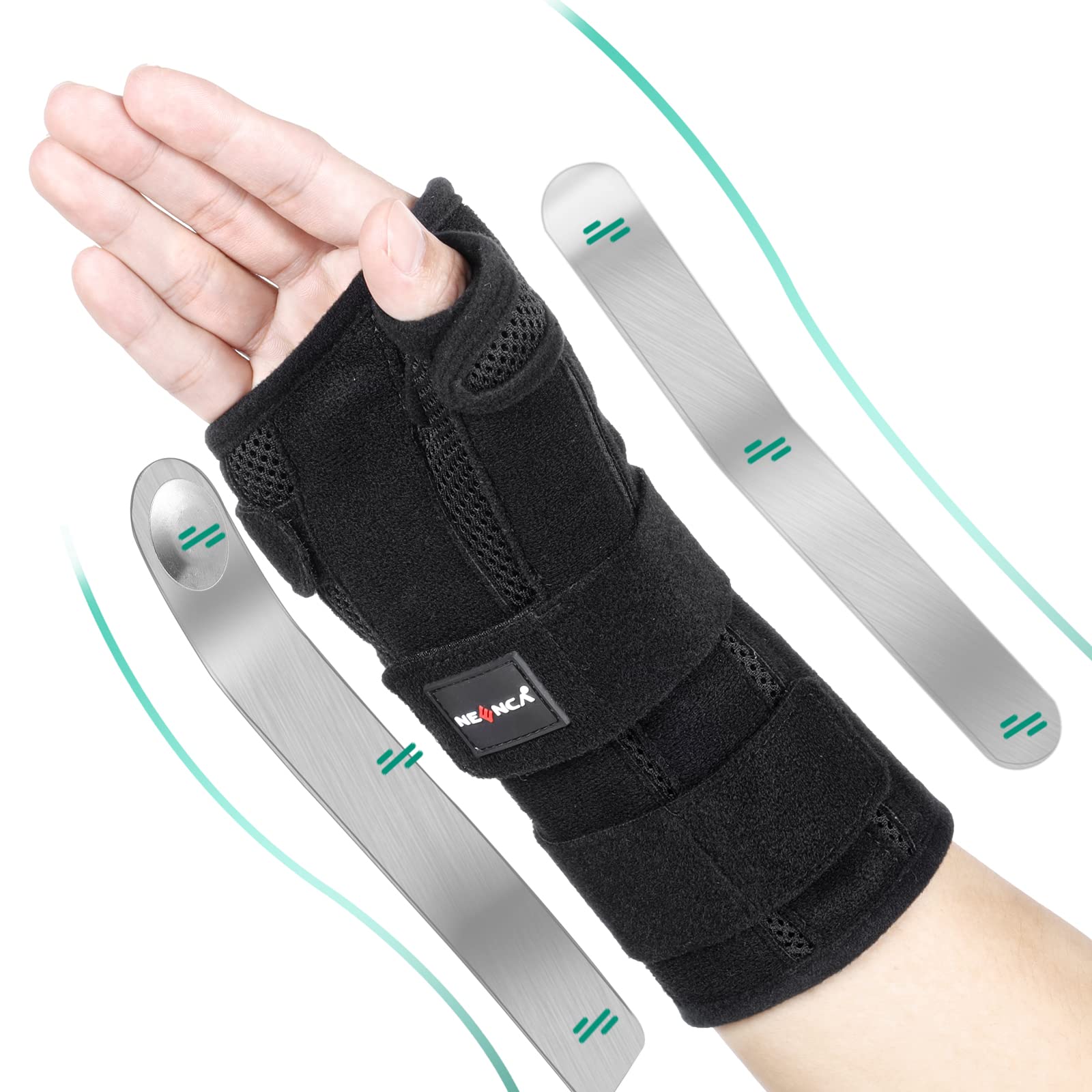 NEENCA Carpal Tunnel Wrist Brace Night Support, Adjustable Night Wrist Support Brace with Splints for Arthritis, Tendonitis, Sprains, Injuries, Wrist Pain