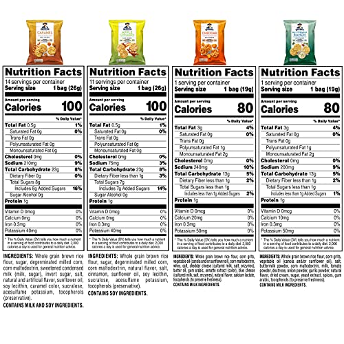 Quaker Rice Crisps, Gluten Free, 4 Flavor Sweet and Savory Variety Mix, Single Serve 0.67oz, 30 count