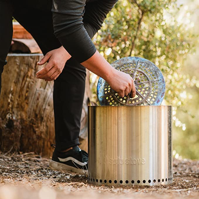 Solo Stove Ranger 2.0, Smokeless Fire Pit | Wood Burning Fireplaces with Removable Ash Pan, Portable Outdoor Firepit - Ideal for Camping, Stainless Steel, H: 12.5 in x Dia: 12.5 in, 15 lbs