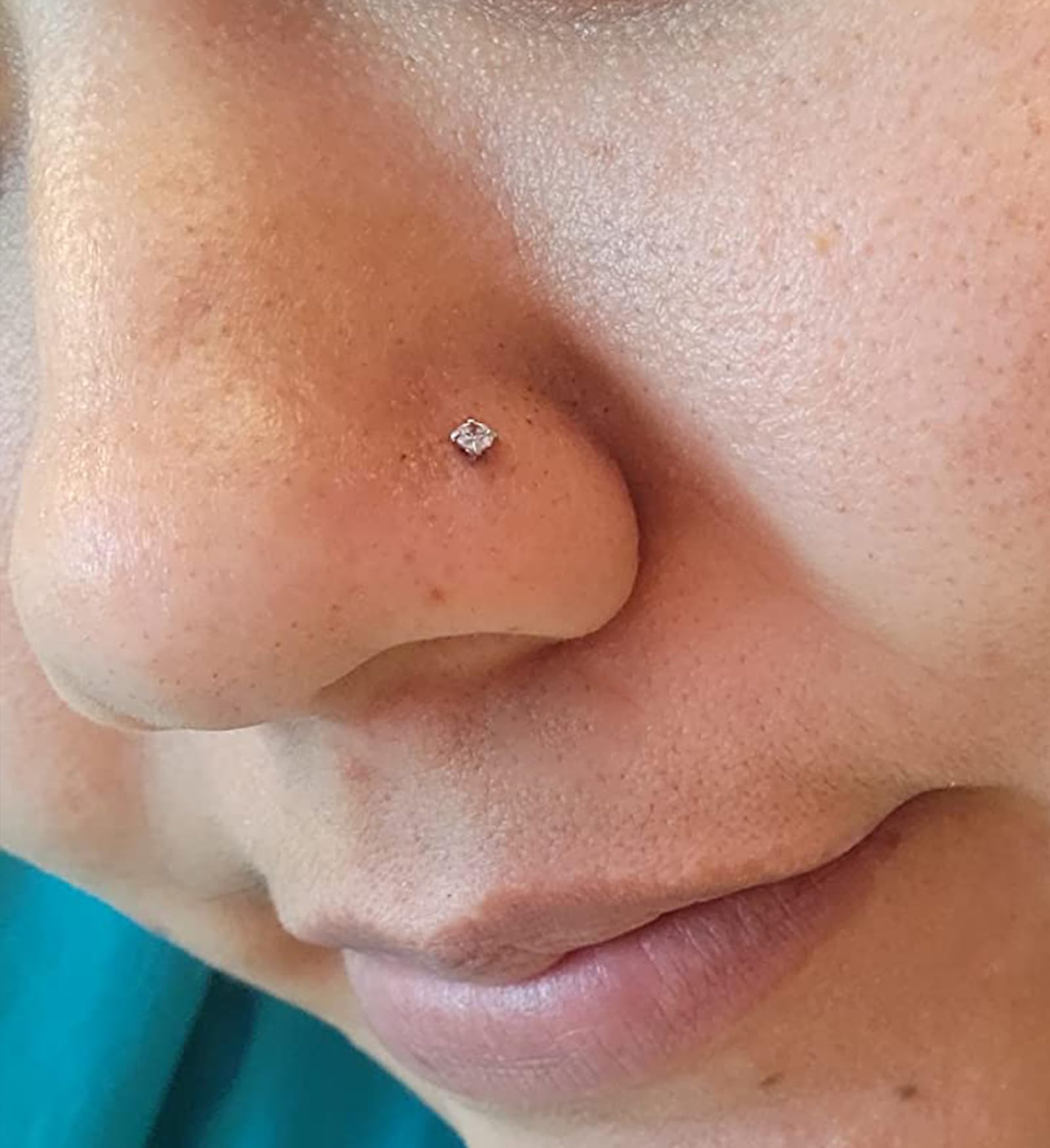 MODRSA 22g Nose Rings Hoop L-Shaped Nose Rings Studs Screw Stainless Steel CZ Top 18pcs Nose Piercing set