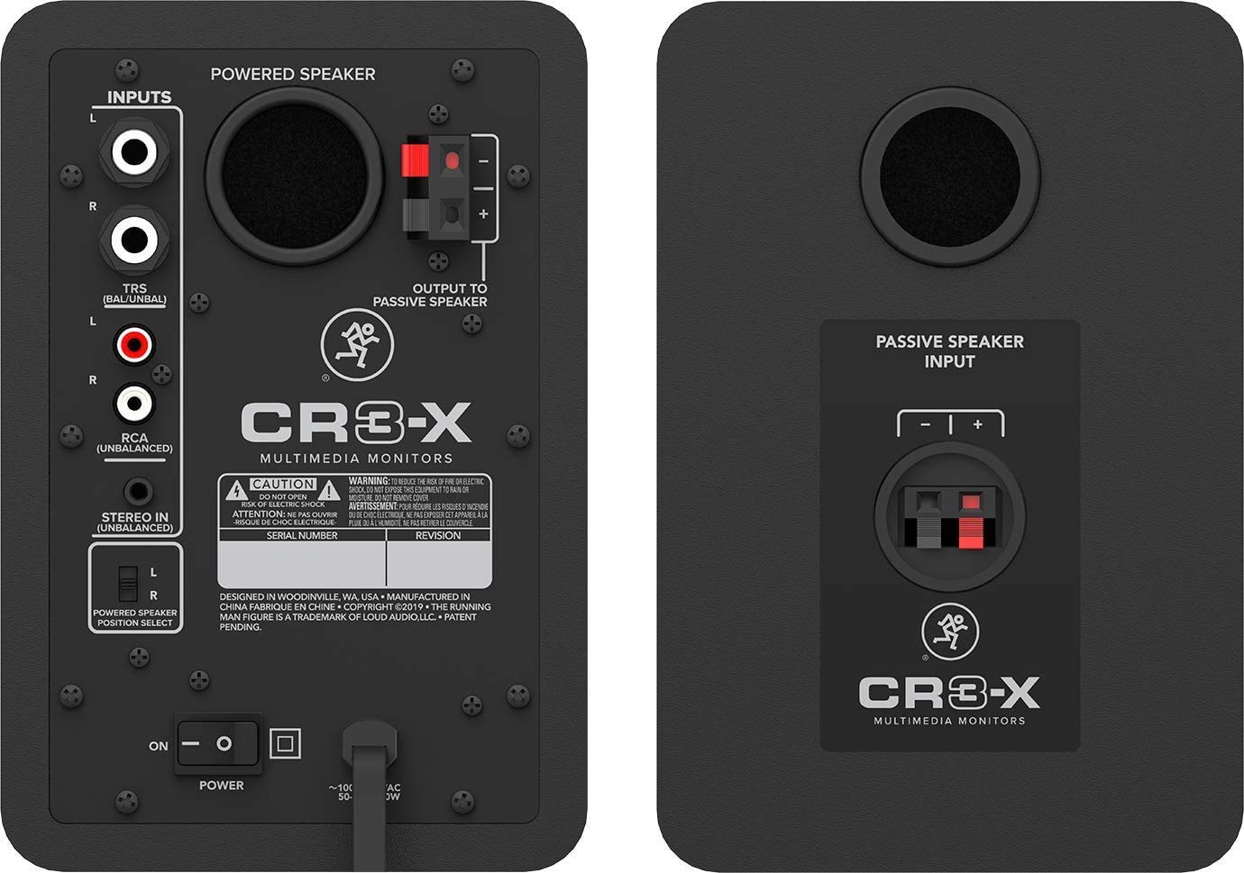 Mackie CR3-X 3-Inch Creative Reference Multimedia Monitors Bundle with Dual 1/4" Stereo to 3.5mm Cable