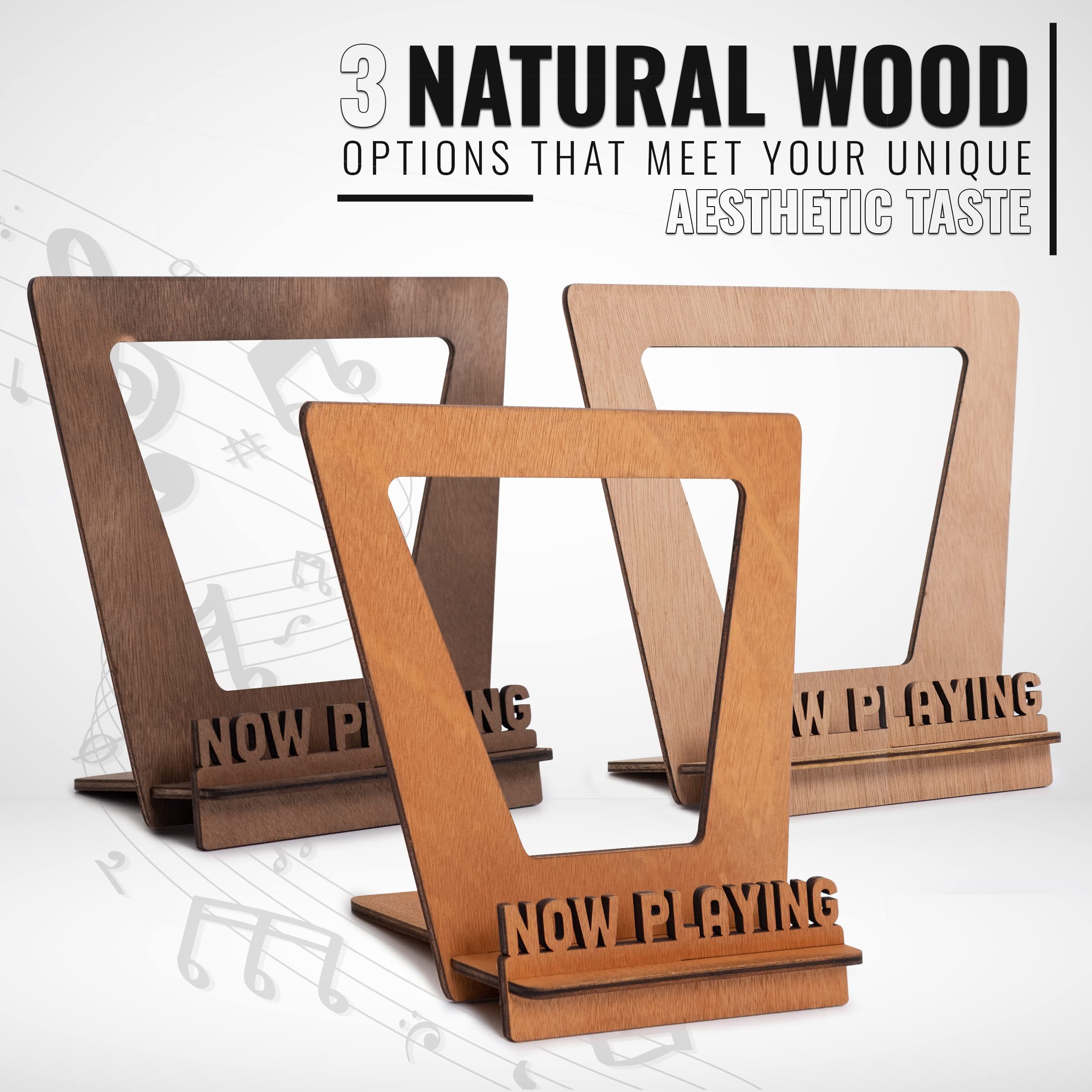 Now Playing Vinyl Record Stand - Innovative Design, 9.4 in x 8.4 in x 5.5 in, Hand Crafted Vinyl Record Stand, Fits up to 5 Vinyls, Durable Wood, Ideal Decor Accessory (Now Playing, Maple)