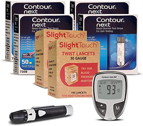 Next-Level-Med Diabetes Testing Kit, Includes 200 Strips, 200 Lancets, 1 EZ Blood Glucose Meter, 1 Lancing Device, Blood Sugar Test Kit