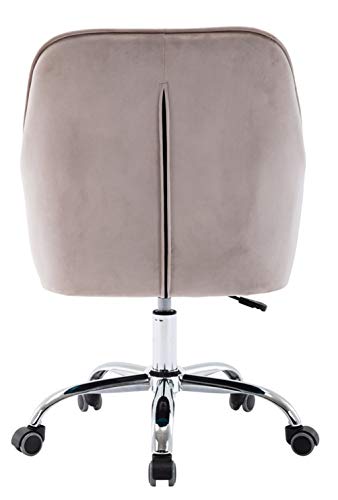Office Chair, Height Adjustable Retro Swivel Rolling Wheels Leisure Computer Chair with Metal Base, Vanity Chair, Accent Chair for Home Office (Beige)