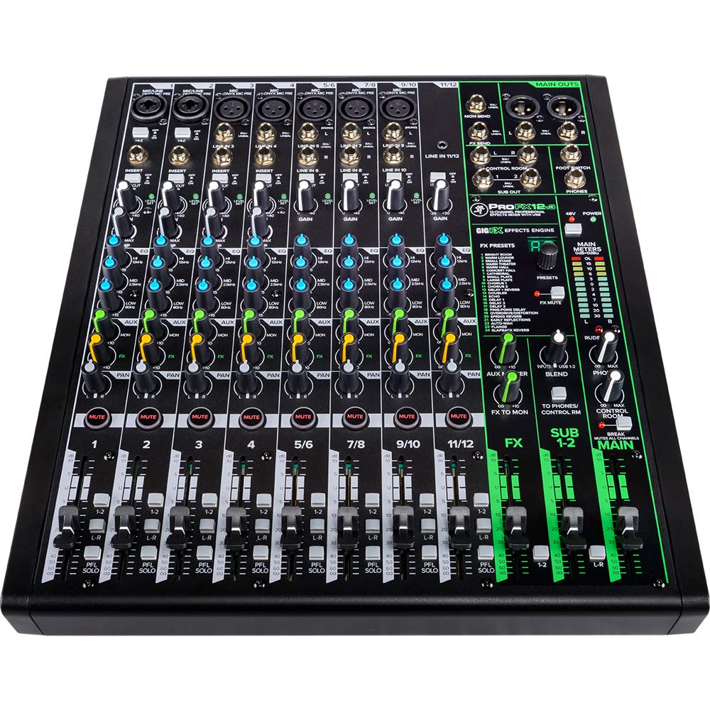 Mackie ProFX12v3 12 Channel Professional Effects Mixer with USB Bundle with Audio-Technica ATH-M20X Professional Monitor Headphones, Deco Gear Microfiber Cleaning Cloth and 1 Year Extended Warranty