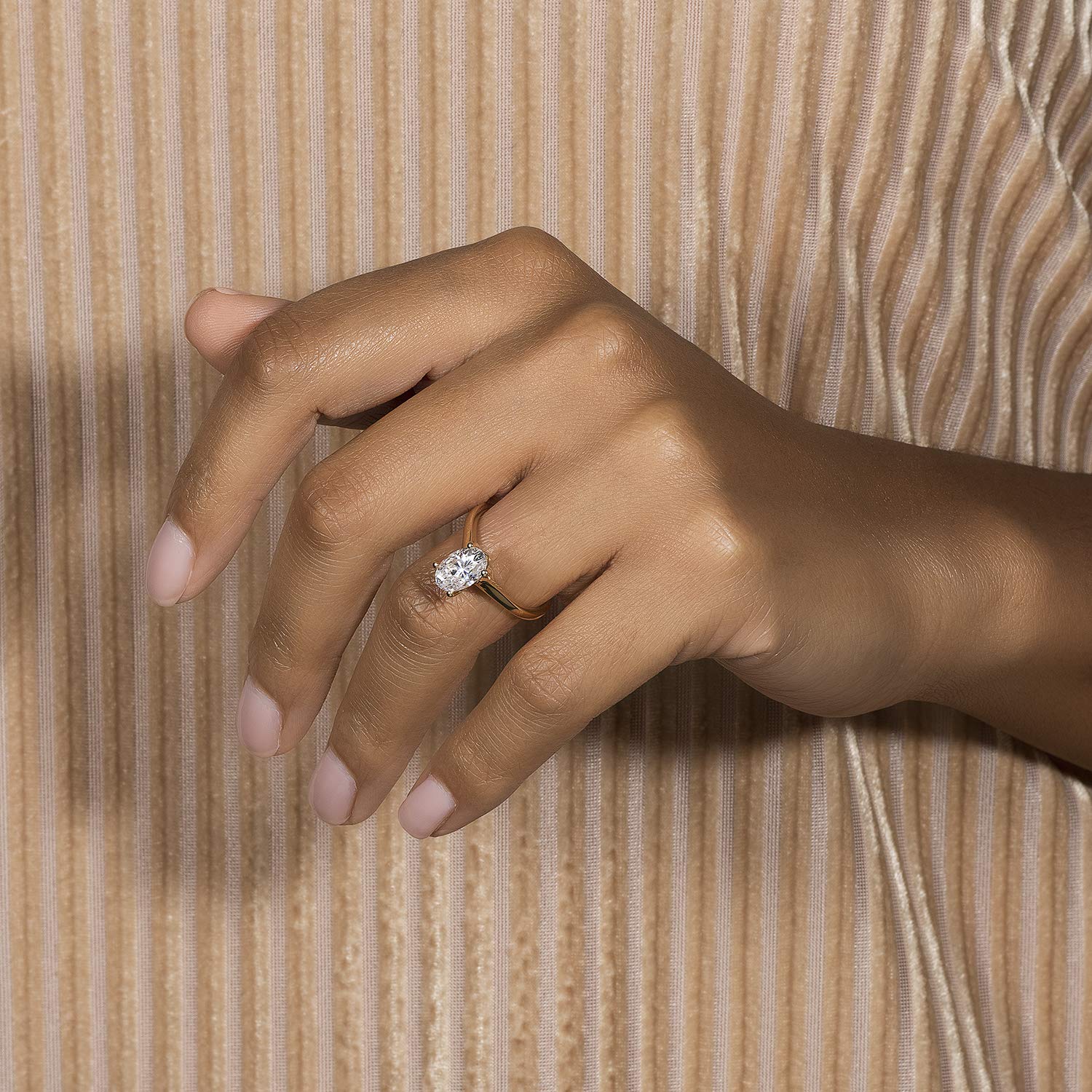 Moissanite by Charles & Colvard 10x6mm Elongated Oval Engagement Ring-size 9 2.30ct DEW
