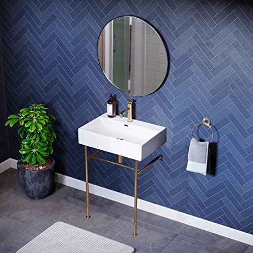 Swiss Madison Well Made Forever SM-CS721, Claire 24" Ceramic Console Sink In Glossy White Basin