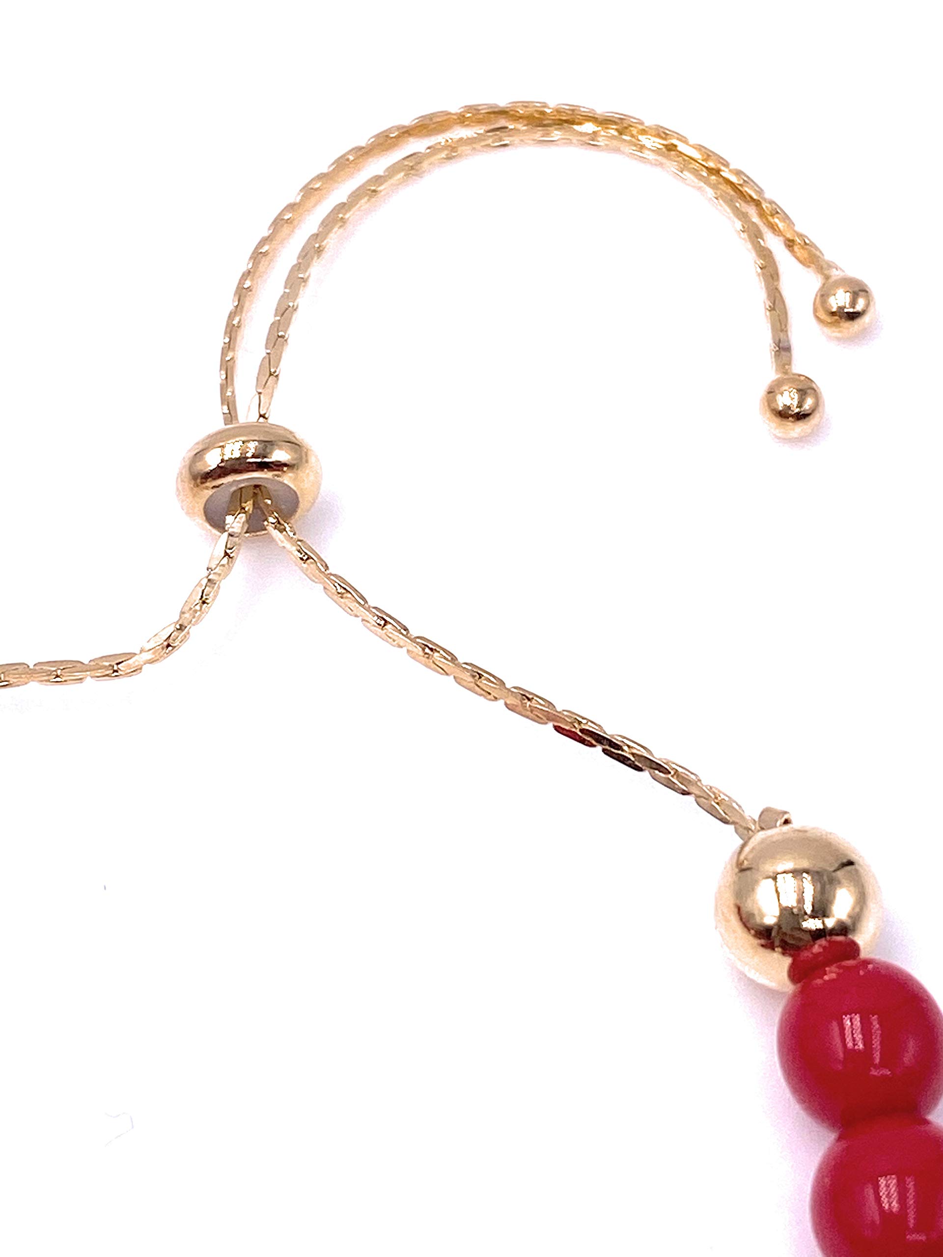LESLIE BOULES Saint Benedict Red Glass Beads Bracelet Genuine Azabache and Blue Evil Eye Handmade Jewelry
