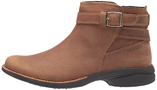Merrell Women's Andover Bluff Waterproof Ankle Boot, Sand, 5