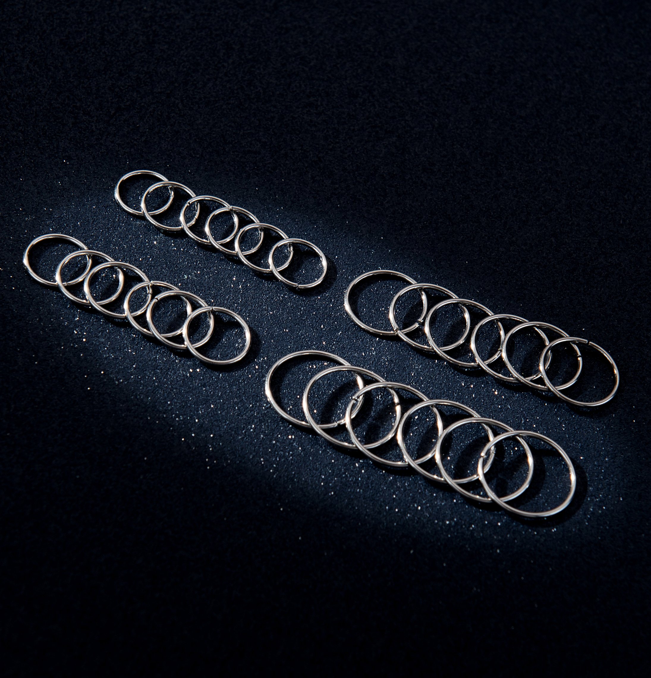 Masedy 24Pcs 20G 316L Stainless Steel Nose Rings Hoop Tragus Cartilage Helix Piercing Lip Septum Ring Silver Bendable