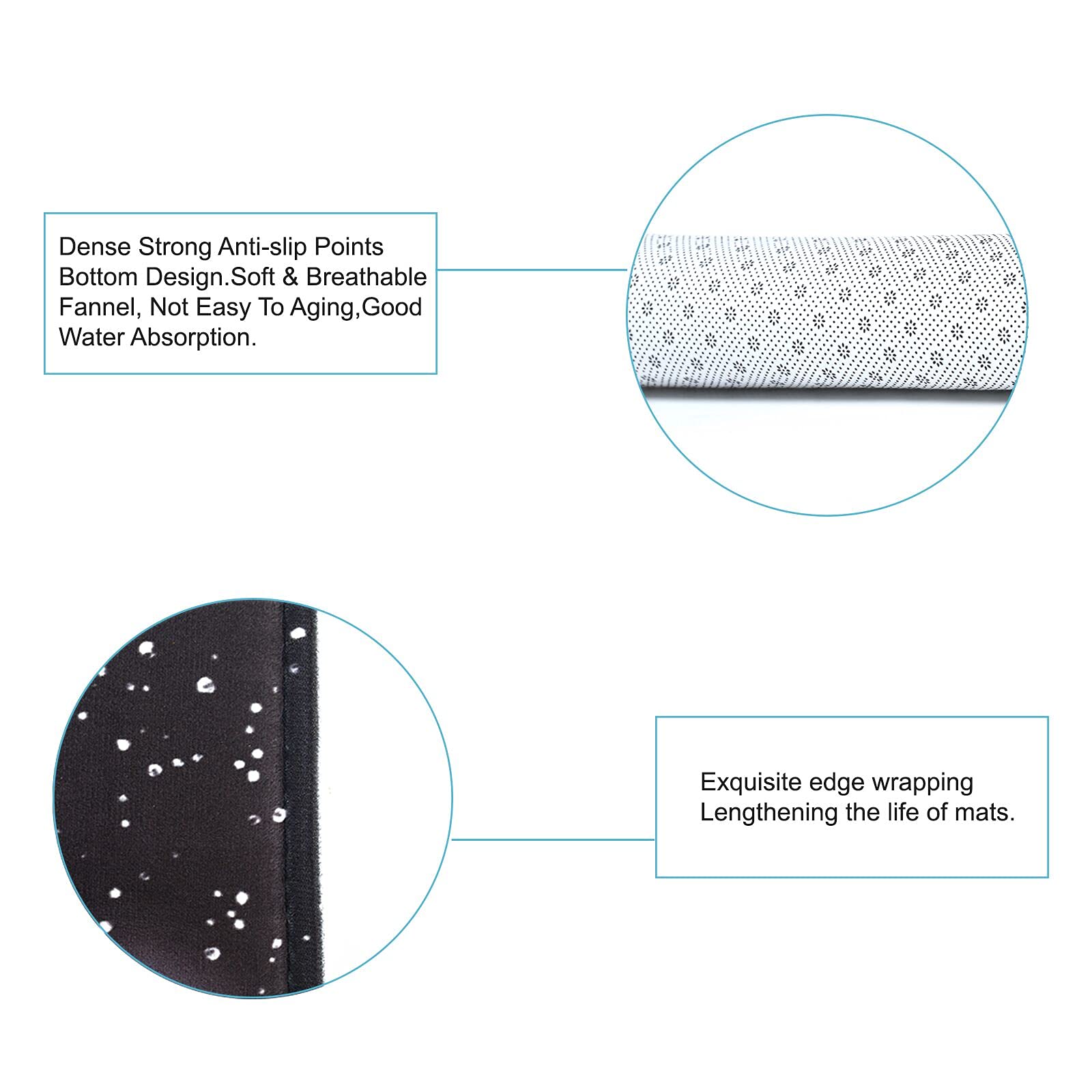 Mightree Bathroom Shower Curtains 4 PCS Sets, Waterproof Fabric Bathroom Curtain with 12 Hooks, Toilet Lid Cover and Bath Mat, Non-Slip Rug Foot Mat, Shower Curtain and Rug Set, Black, Large