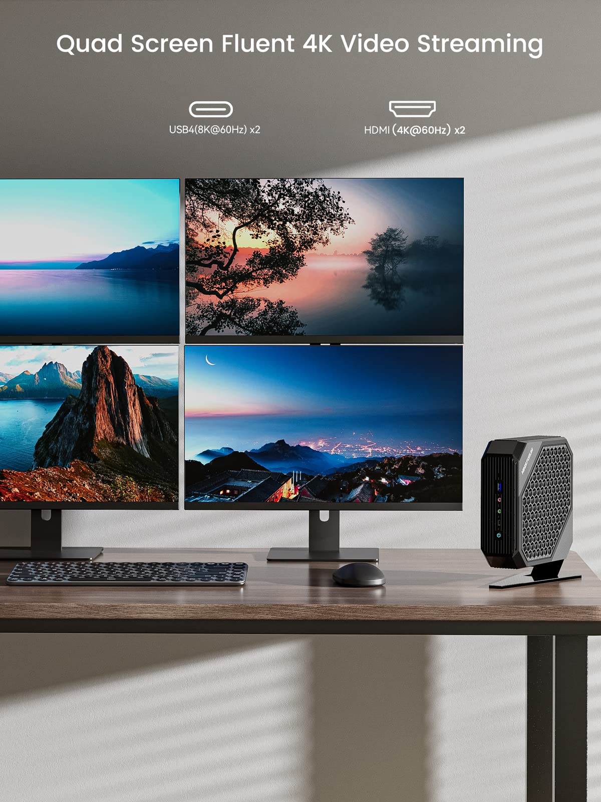 MINISFORUM Neptune Series HX77G Mini PC AMD Ryzen 7 7735HS Desktop Computer, DDR5 32GB RAM+1TB SSD, 2X HDMI & 2X USB4 Quad Outputs, AMD Radeon RX 6600M Discrete Graphics Small PC