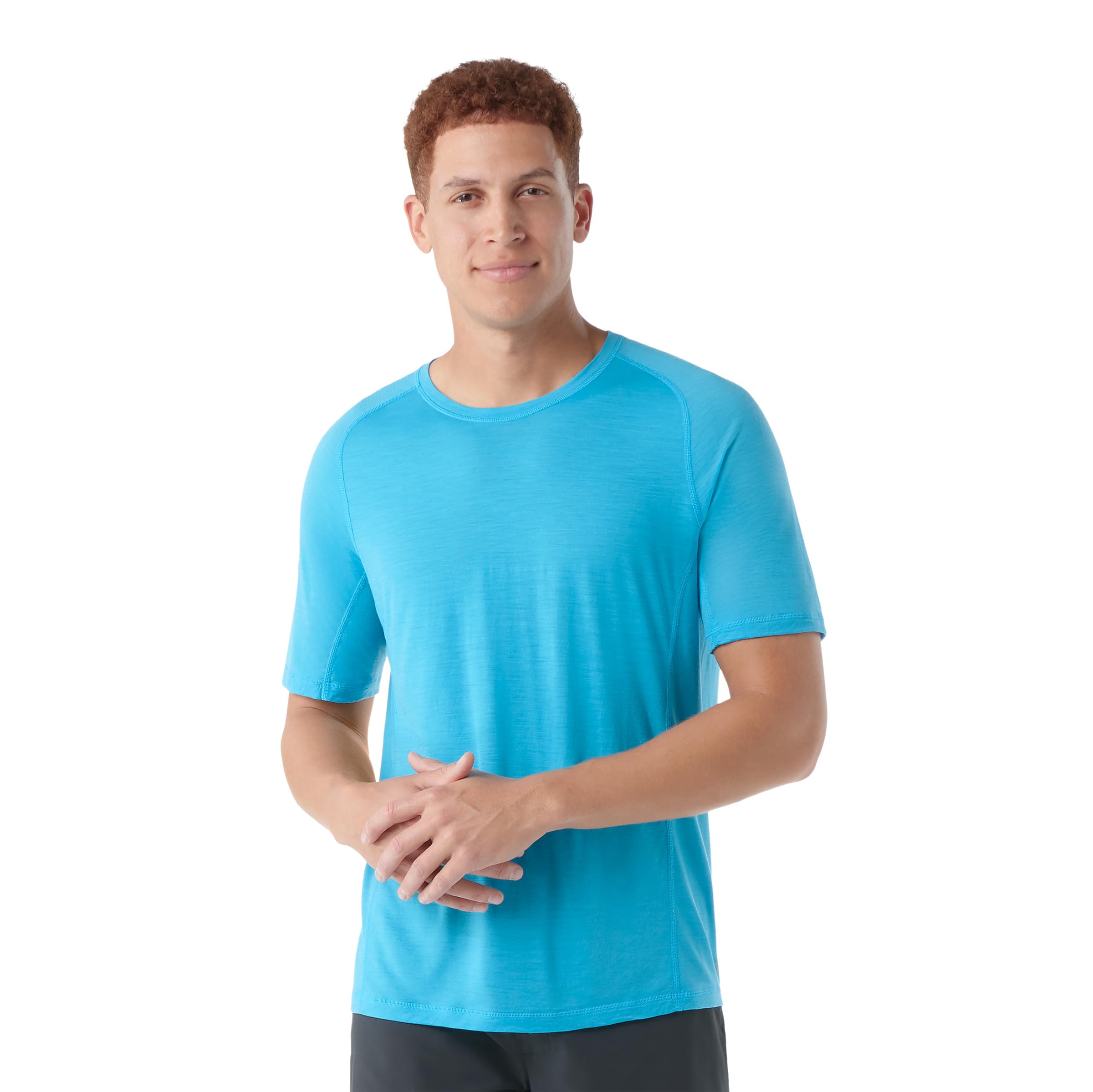 Smartwool Men's Merino Wool Short Sleeve Tee (Slim Fit) Laguna Blue, Large