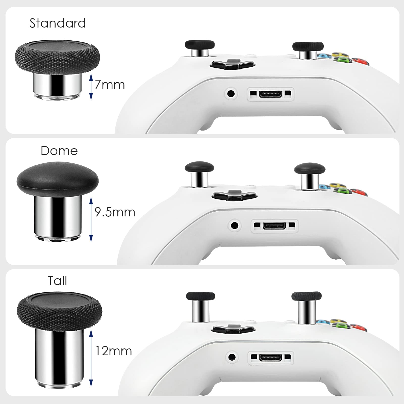 TOMSIN Magnetic Thumbstick Set for Xbox One Controller, 8 in 1 Swap Joysticks Replacement Repair Mod Kit (Elite Series 1)
